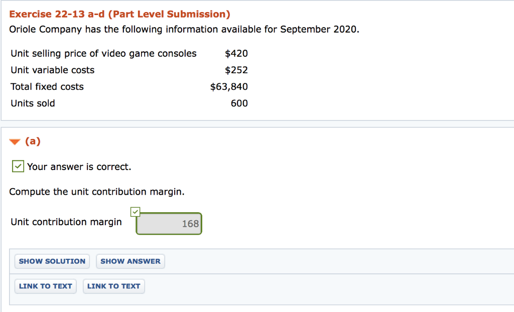 Solved Exercise 22-13 a-d (Part Level Submission) Oriole | Chegg.com
