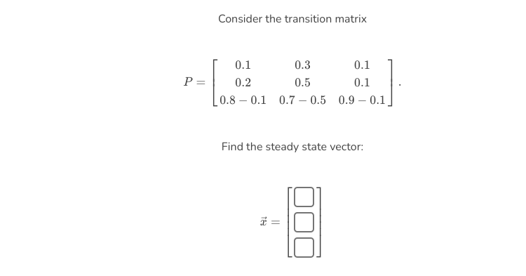 Solved Consider the transition matrix | Chegg.com