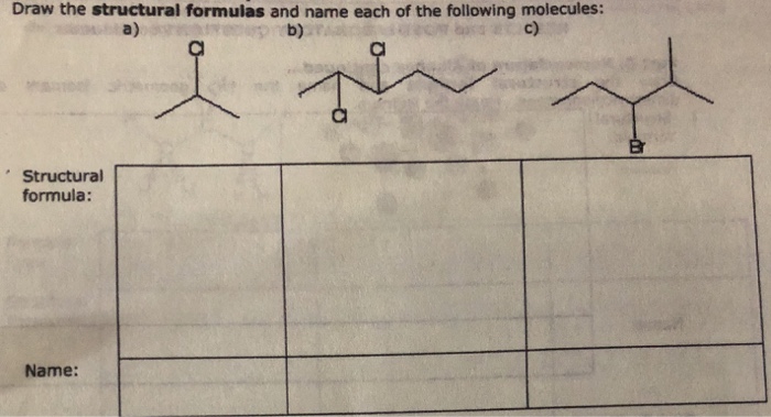 Solved Draw the structural formulas and name each of the | Chegg.com