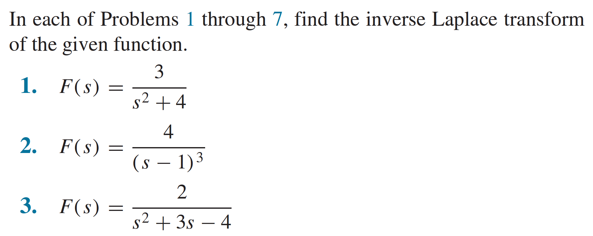Solved In each of Problems 1 through 7, find the inverse | Chegg.com