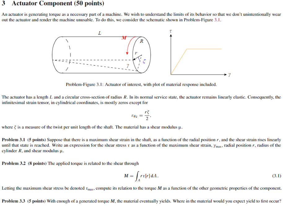 Solved An actuator is generating torque as a necessary part | Chegg.com