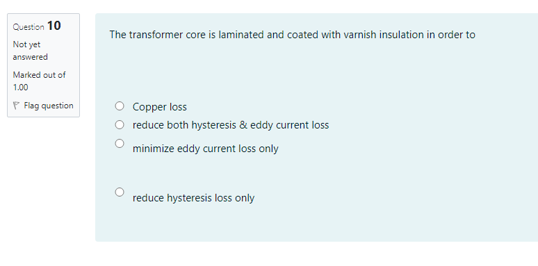Solved The transformer core is laminated and coated with | Chegg.com