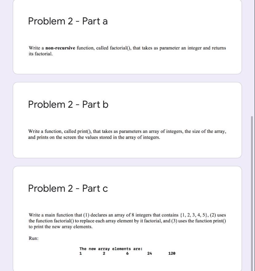 Solved Problem 2 Part A Write A Non Recursive Function 8293