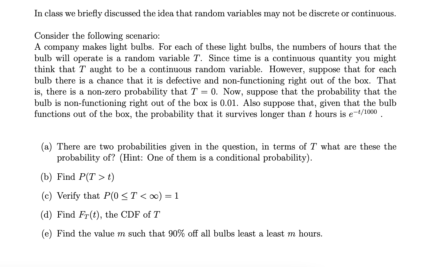 In class we briefly discussed the idea that random | Chegg.com