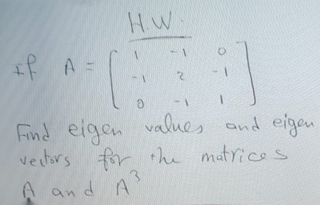 Solved Hw 1 + f A 1 2 : a 1 Find eigen values and eigen | Chegg.com