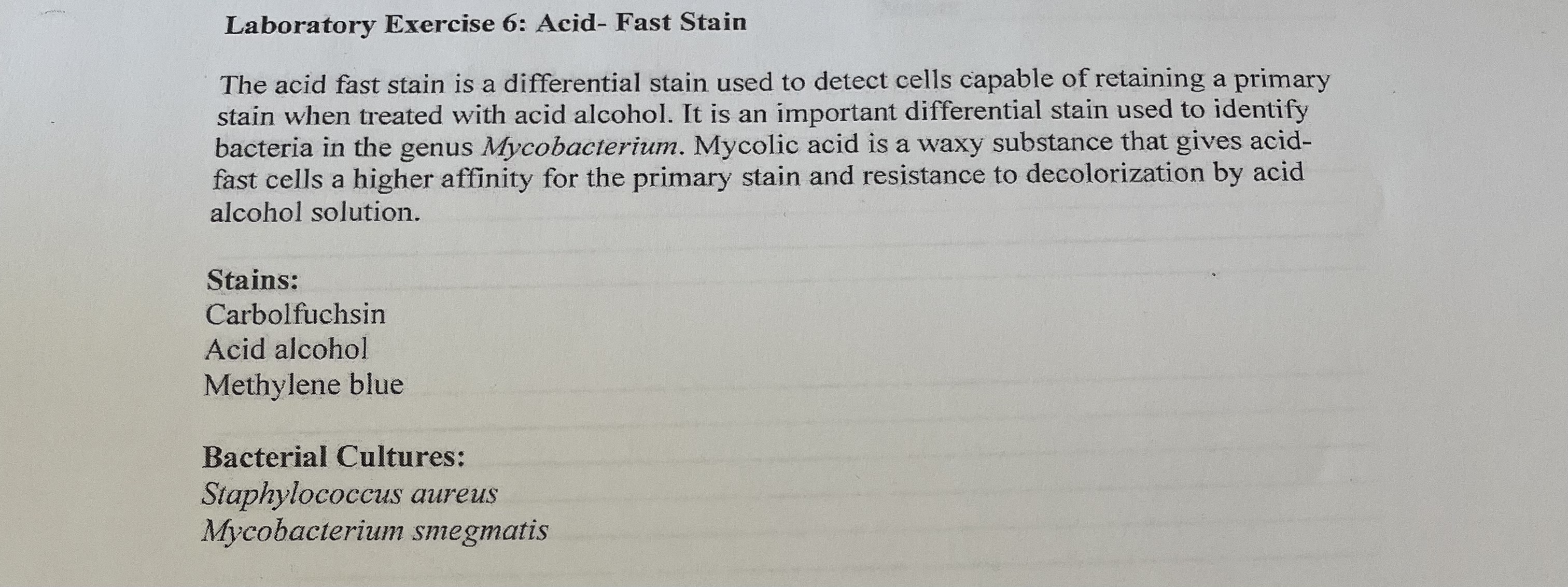 Solved 1. Prepare and fix a smear for each culture. Label | Chegg.com