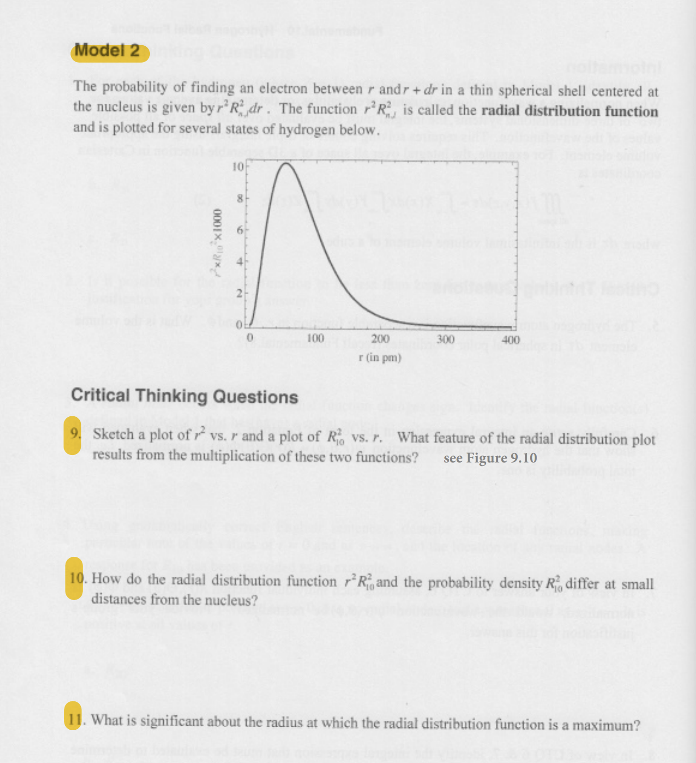 Solved Model 2 The probability of finding an electron | Chegg.com