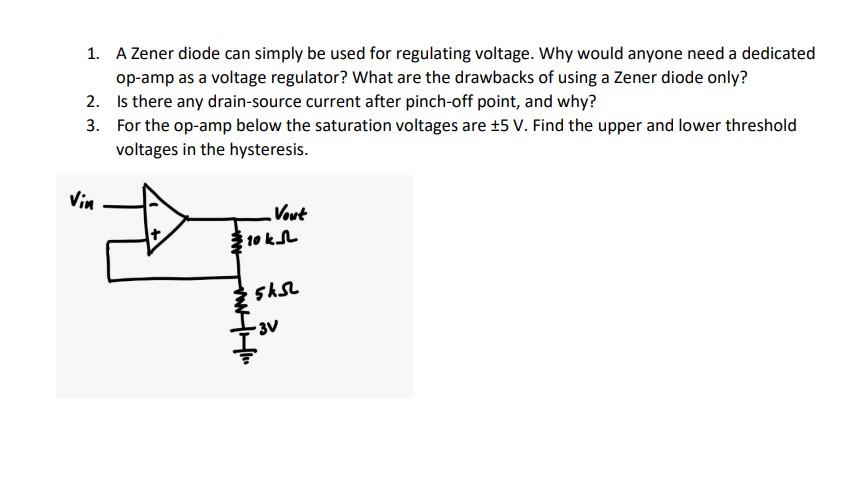 Solved 1. A Zener diode can simply be used for regulating | Chegg.com