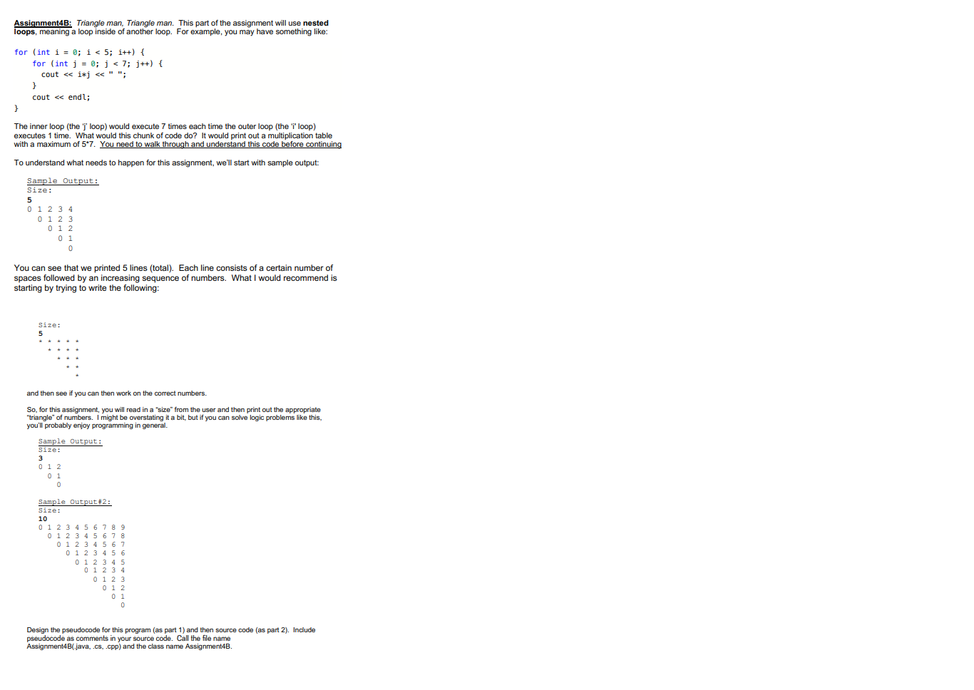 Solved Assignment4B: Triangle man, Triangle man. This part | Chegg.com