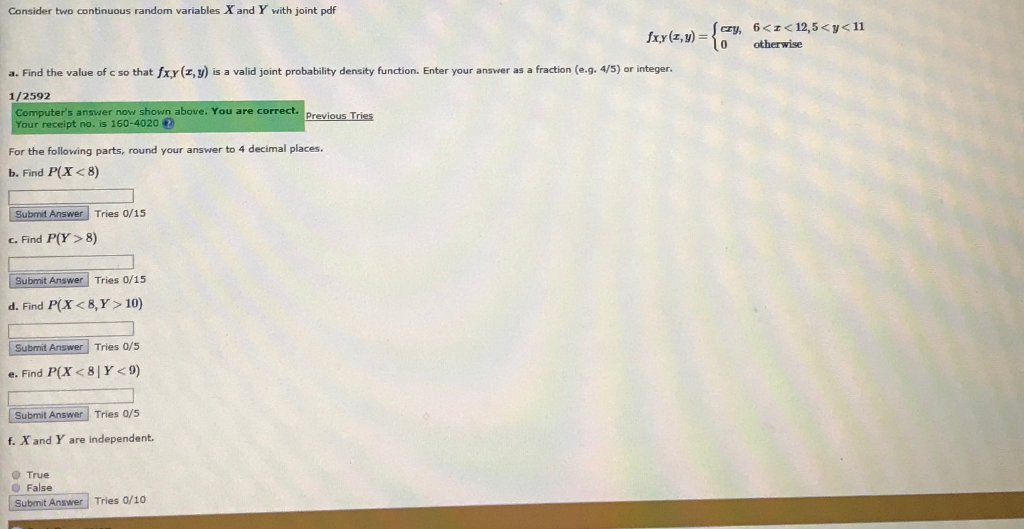 Solved Consider two continuous random variables Xand Y with | Chegg.com