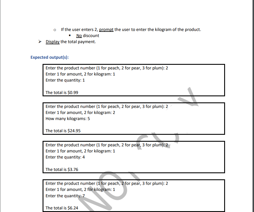 Solved Write a program to make a discount on products. | Chegg.com