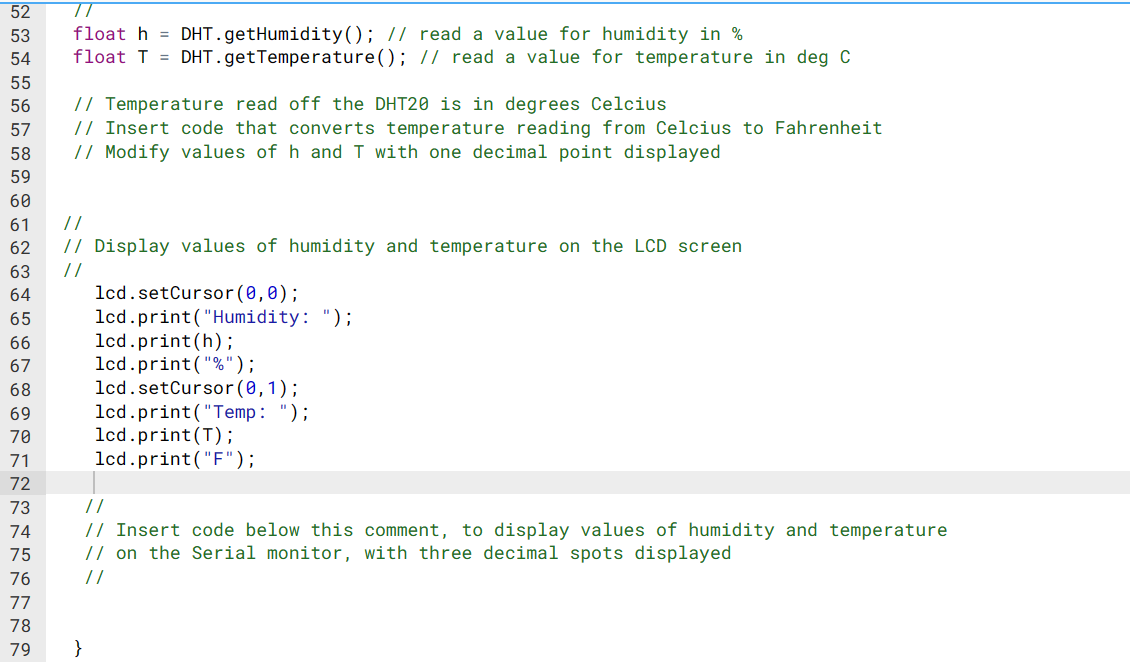 Solved -Temperature and humidity values are displayed | Chegg.com