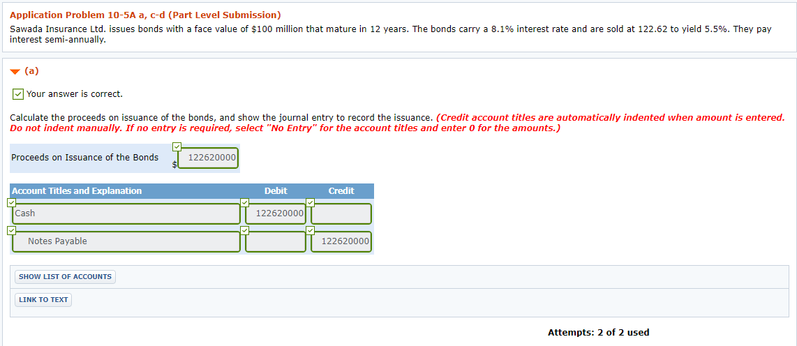 Solved Application Problem 10-5A a, C-d (Part Level | Chegg.com