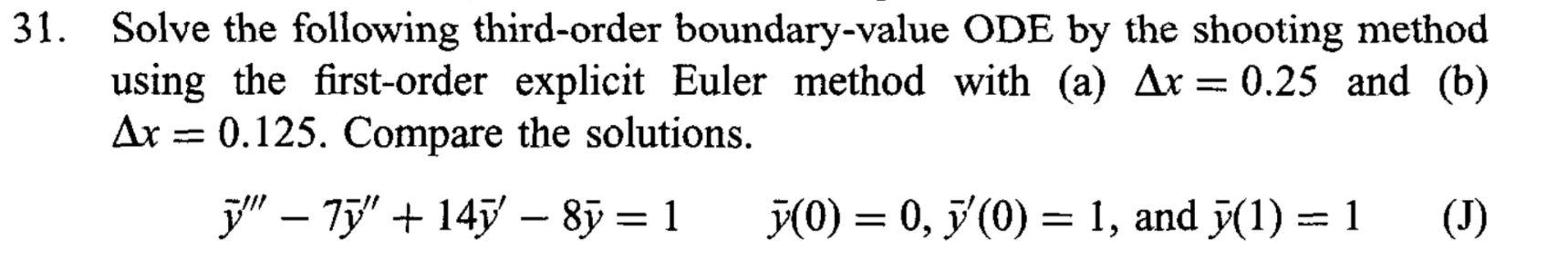 31. Solve the following third-order boundary-value | Chegg.com