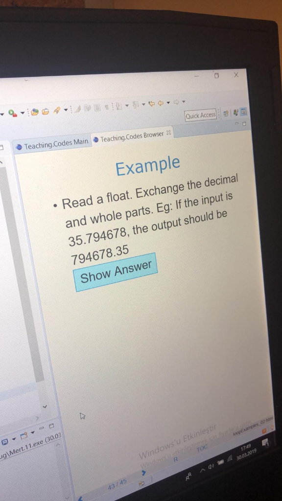Solved Teaching.Codes Main Quick Access! :|ぱ! Teaching.Codes | Chegg.com