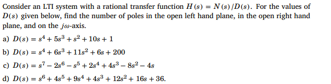 Consider an LTI system with a rational transfer | Chegg.com
