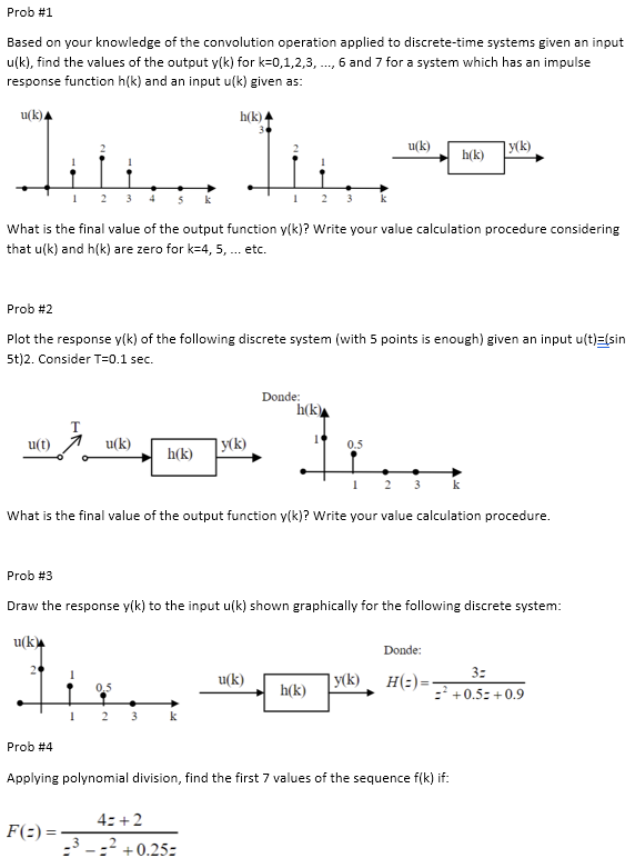 Solved Prob #1 Based on your knowledge of the convolution | Chegg.com