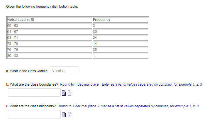 Solved Given the following frequency distribution table: | Chegg.com