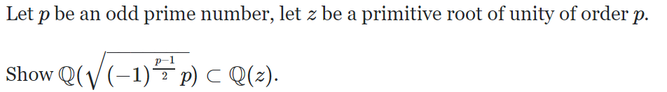 Solved Let p be an odd prime number, let z be a primitive | Chegg.com