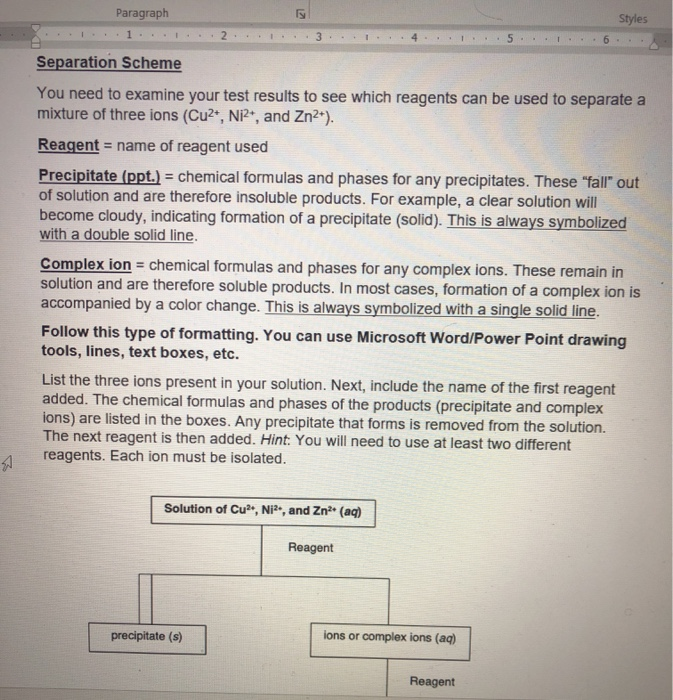 Paragraph Styles 1 . 3 Separation Scheme You need to | Chegg.com