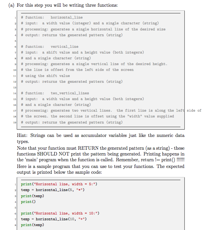Solved (a) For this step you will be writing three | Chegg.com