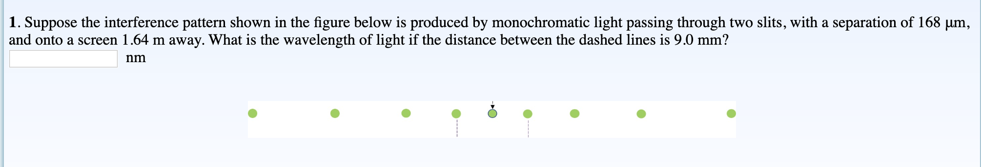Solved 1. Suppose the interference pattern shown in the | Chegg.com