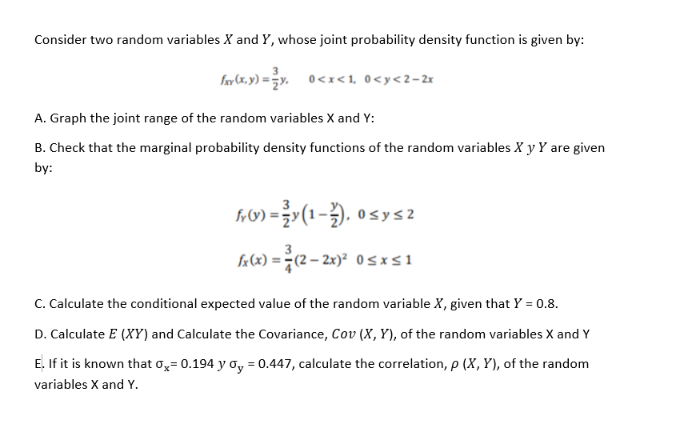 Solved Consider two random variables X and Y, whose joint | Chegg.com