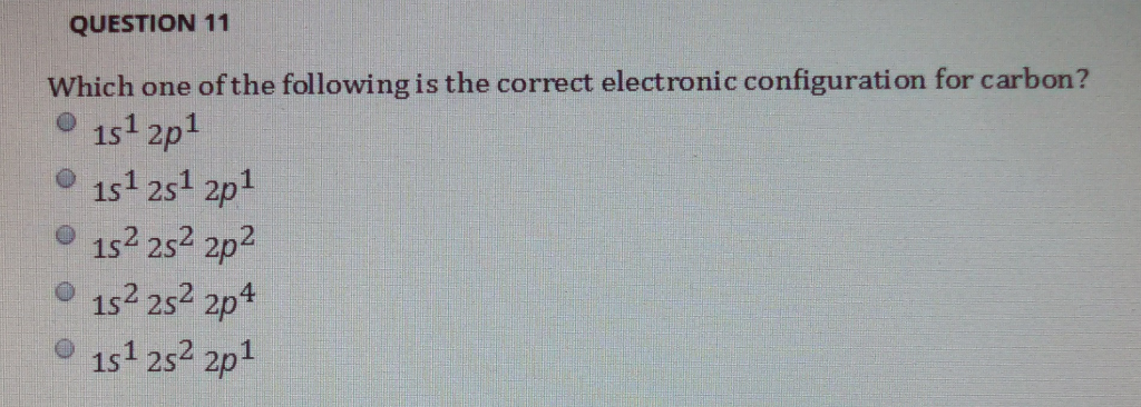Solved QUESTION 11 Which one of the following is the correct | Chegg.com