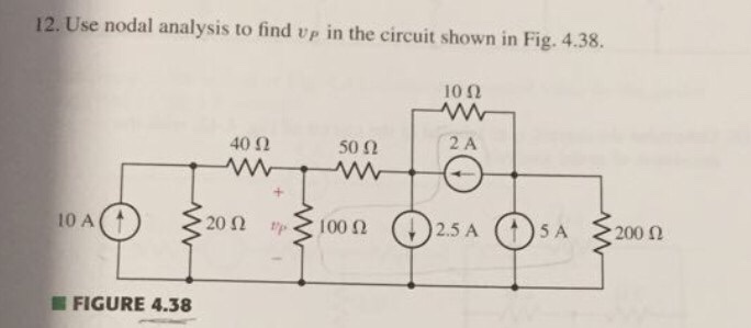 Solved 12. Use nodal analysis to find vp in the circuit | Chegg.com