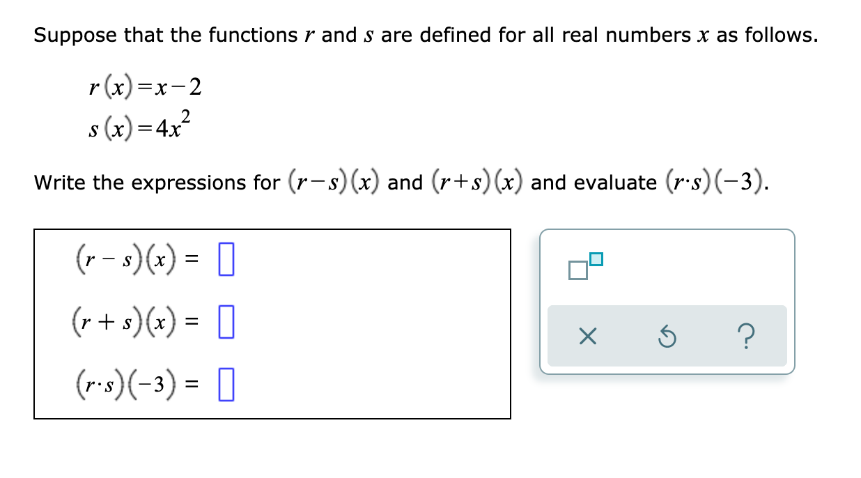 Solved Suppose That The Functions R And S Are Defined For