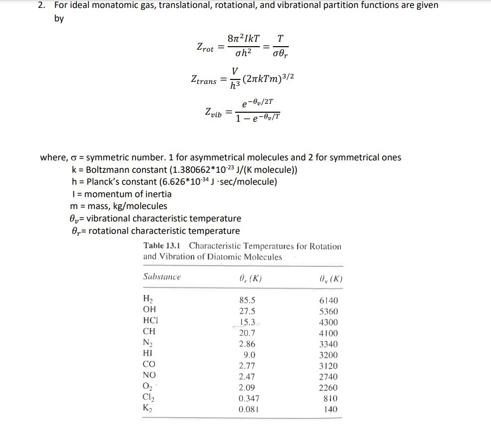 Solved 2. For ideal monatomic gas, translational, | Chegg.com