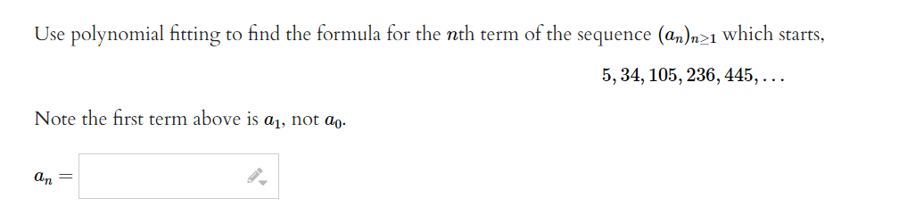 Solved Use polynomial fitting to find the formula for the | Chegg.com