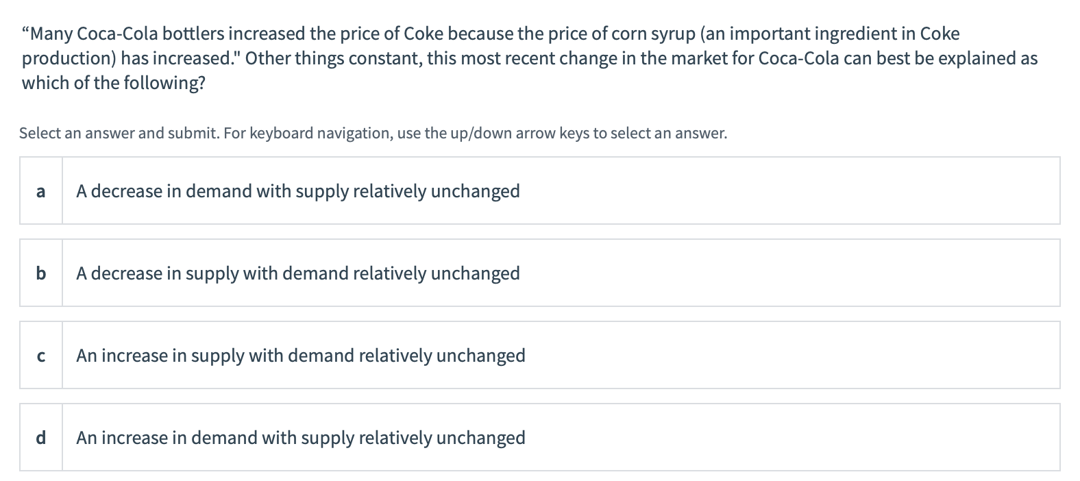 Solved "Many Coca-Cola bottlers increased the price of Coke | Chegg.com
