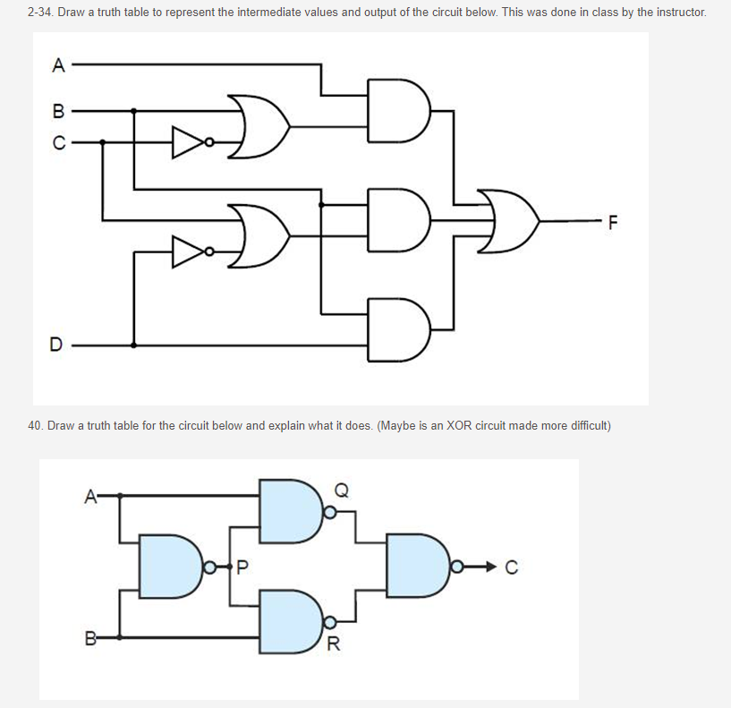 Solved 40. Draw a truth table for the circuit below and | Chegg.com