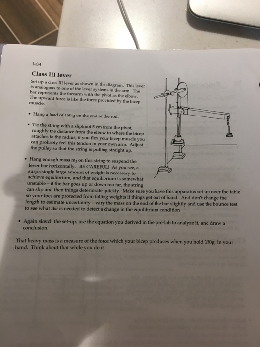 Solved Pre-Lab for P201 1-G4 LEVERS The lab has already | Chegg.com