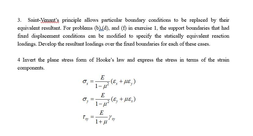 Solved 3. Saint-Venant's principle allows particular | Chegg.com