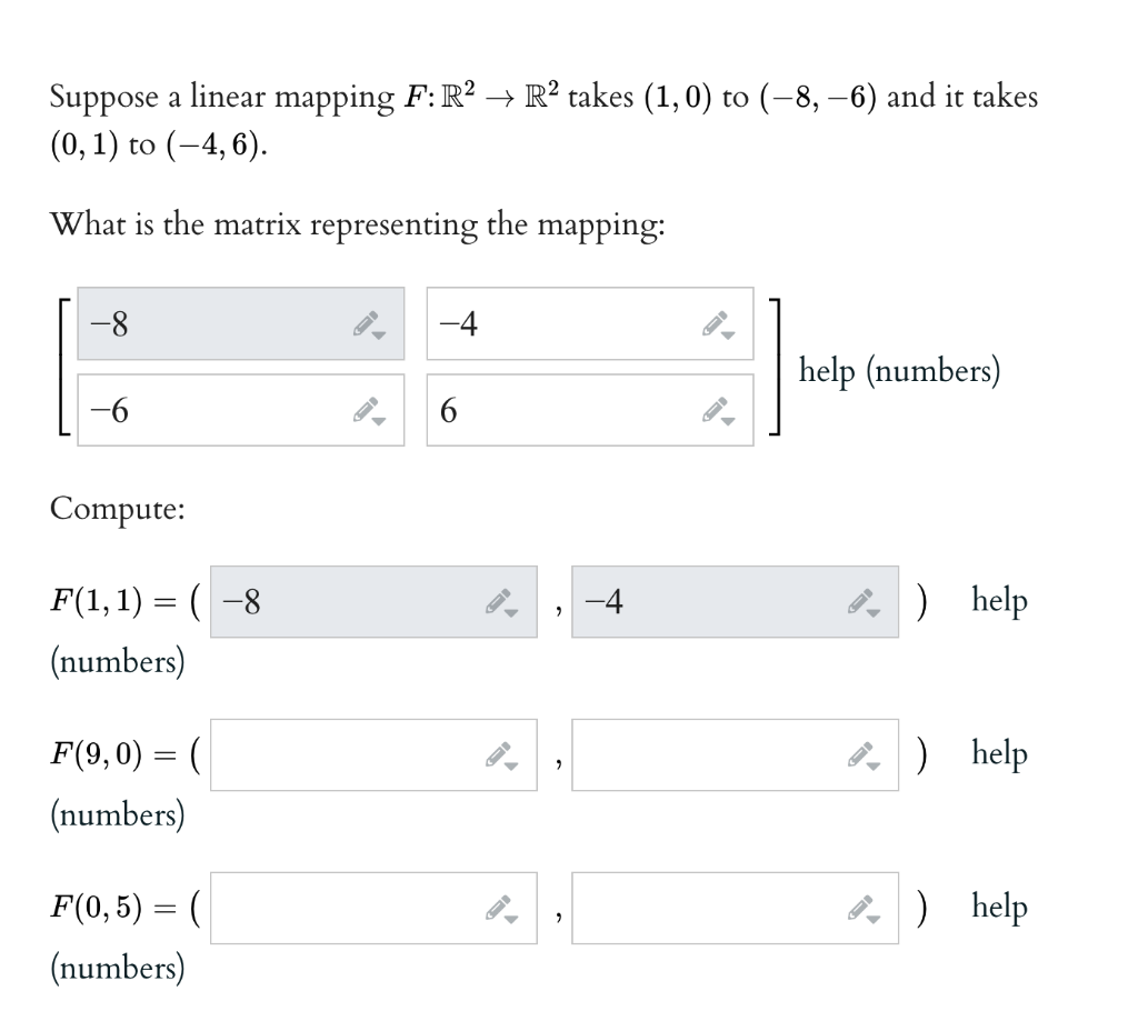 Solved Suppose a linear mapping F:R2→R2 takes (1,0) to | Chegg.com