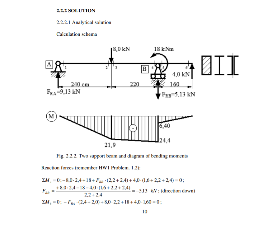 Solved PROBLEM 2.2 STRENGTH OF TWO SUPPORT BEAM 2.2.1. Task | Chegg.com