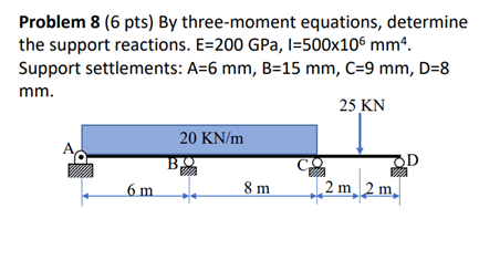 Solved Problem 8 (6 pts) By three-moment equations, | Chegg.com