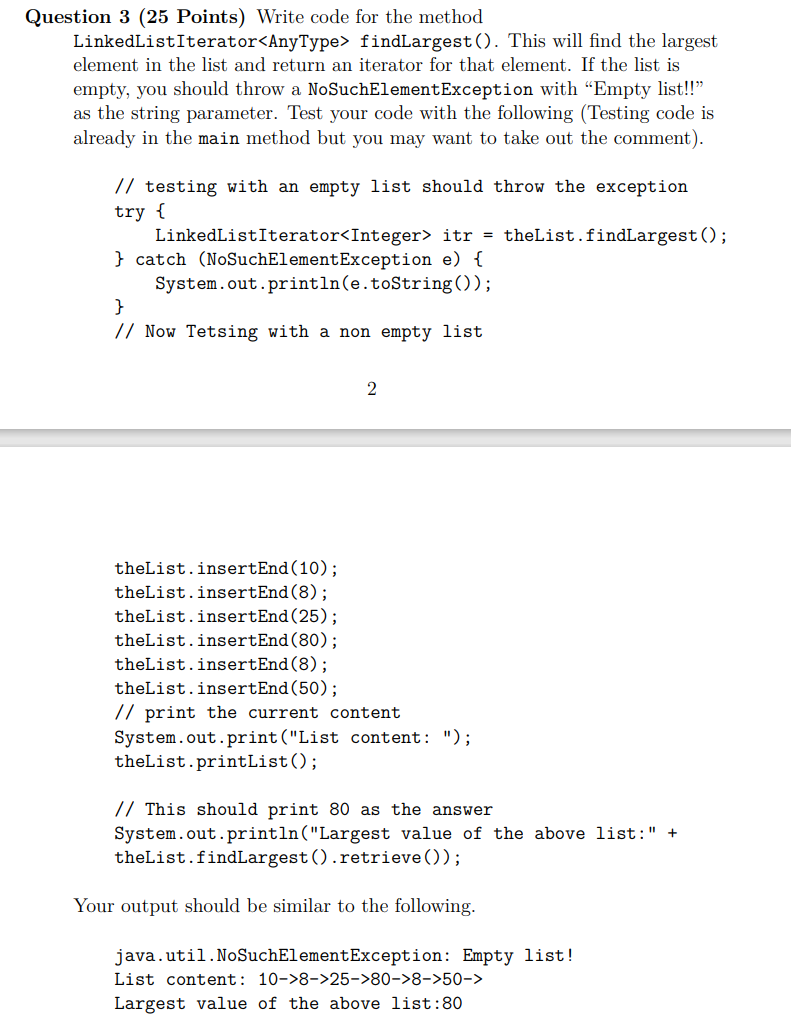 Solved package util; // LinkedList class import | Chegg.com