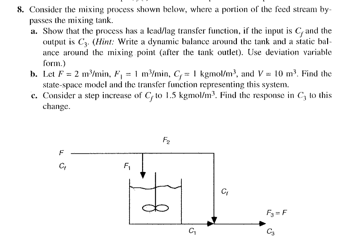 Solved 8. Consider the mixing process shown below, where a | Chegg.com