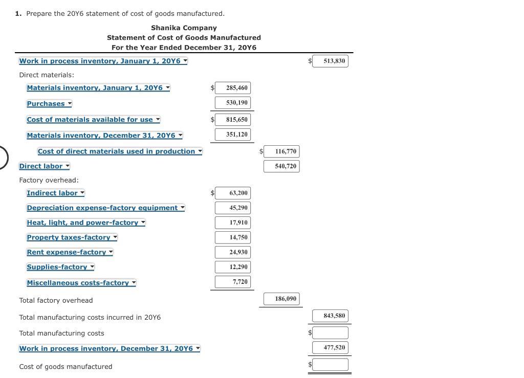 Solved Statement of Cost of Goods Manufactured and Income | Chegg.com