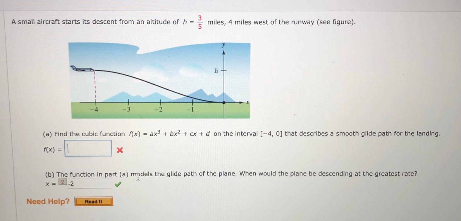Solved A small aircraft starts its descent from an altitude | Chegg.com