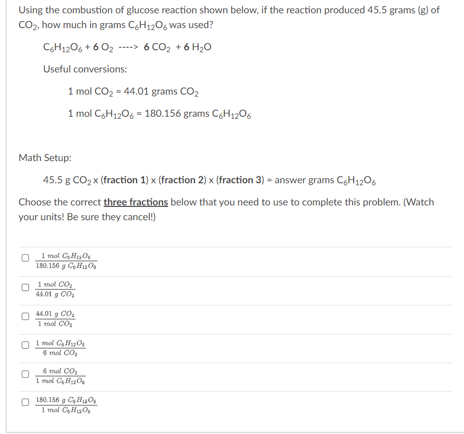 Solved Using the combustion of glucose reaction shown below, | Chegg.com