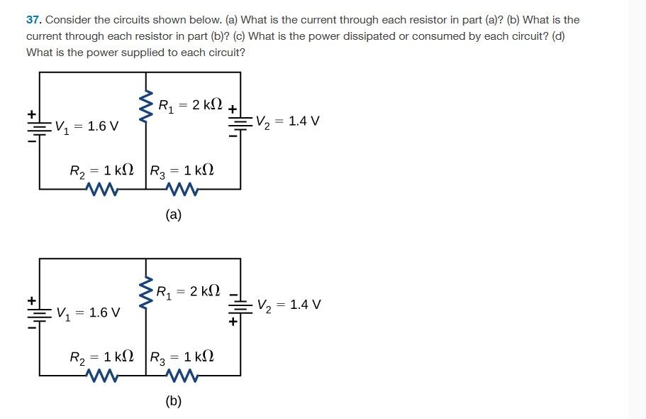 Solved 37. Consider the circuits shown below. (a) What is | Chegg.com