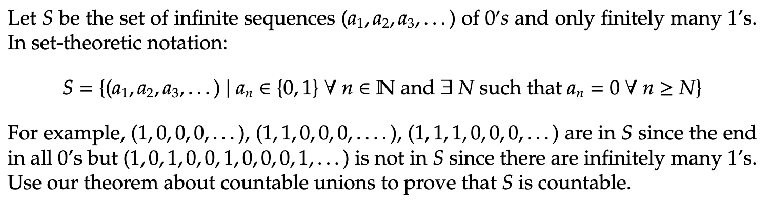 Solved Let S be the set of infinite sequences (a1,a2,a3,…) | Chegg.com