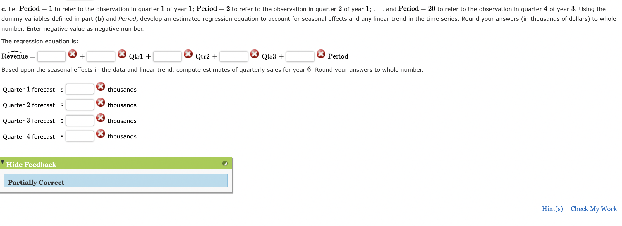 Solved Hint(s) Check My Work South Shore Construction builds | Chegg.com