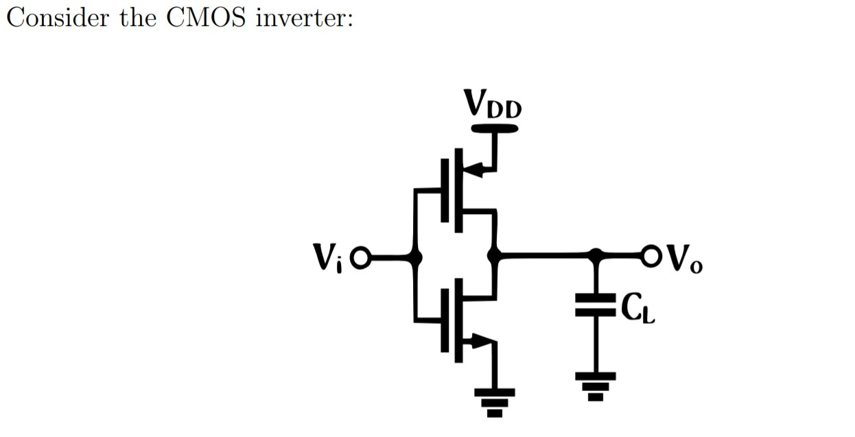 1, VtHp = -0.5V, VTHn = Assume Vdd = 5V, k = | Chegg.com