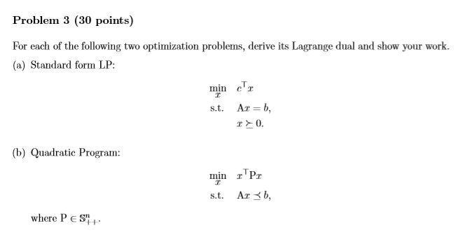 Solved Problem 3 (30 points) For each of the following two | Chegg.com
