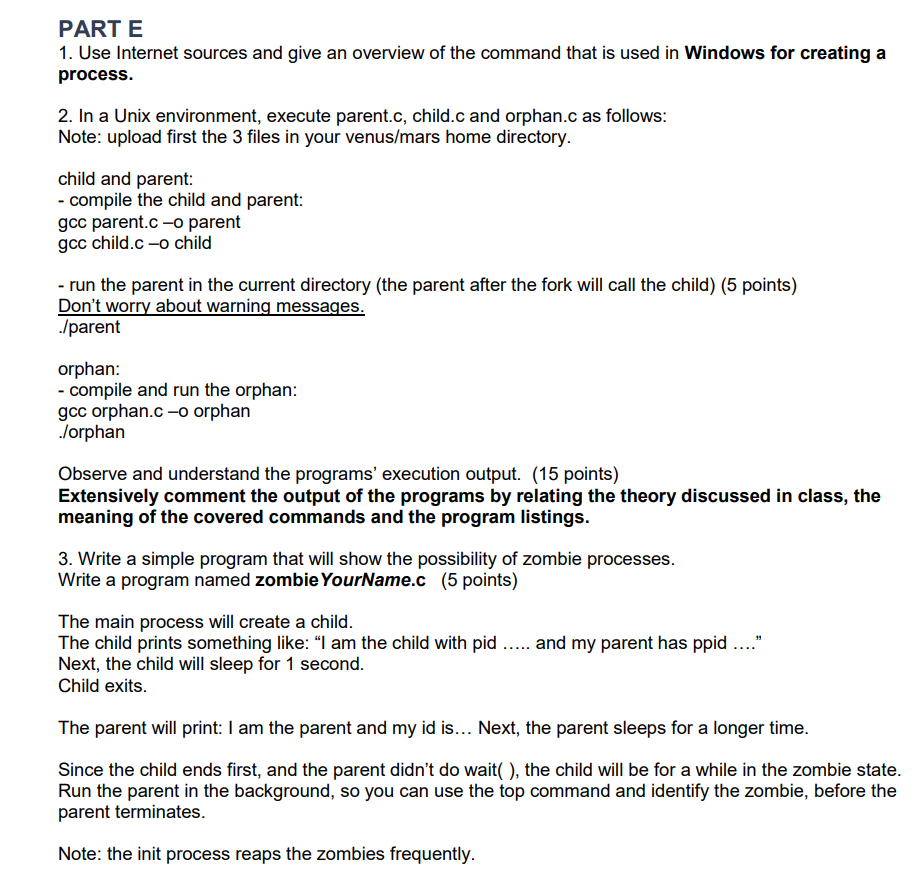 Solved PART E 1. Use Internet sources and give an overview | Chegg.com